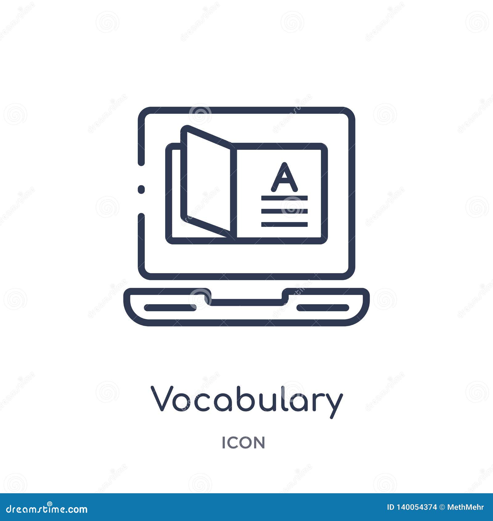 Linear Vocabulary Icon from Elearning and Education Outline Collection ...