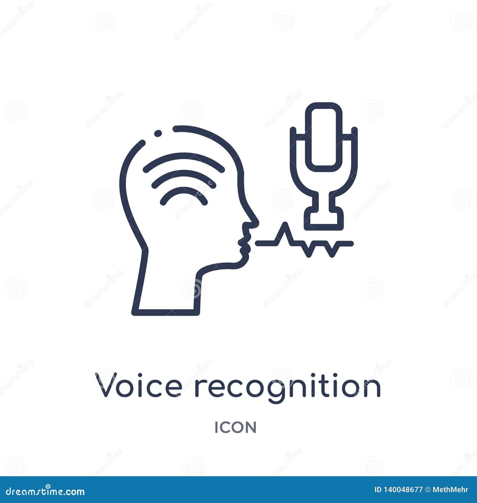Linear Voice Recognition Icon from Artificial Intellegence and Future ...