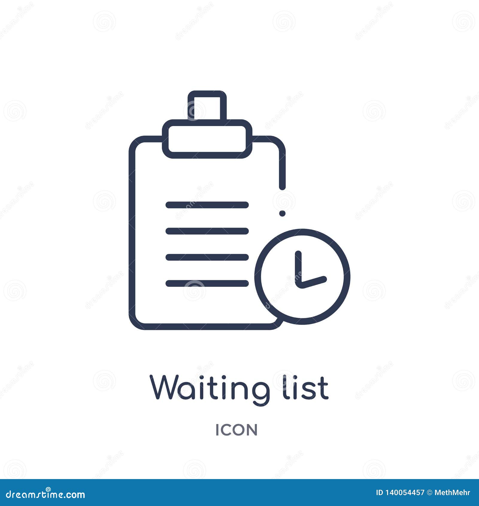 Linear Waiting List Icon From Ecommerce And Payment Outline Collection ...