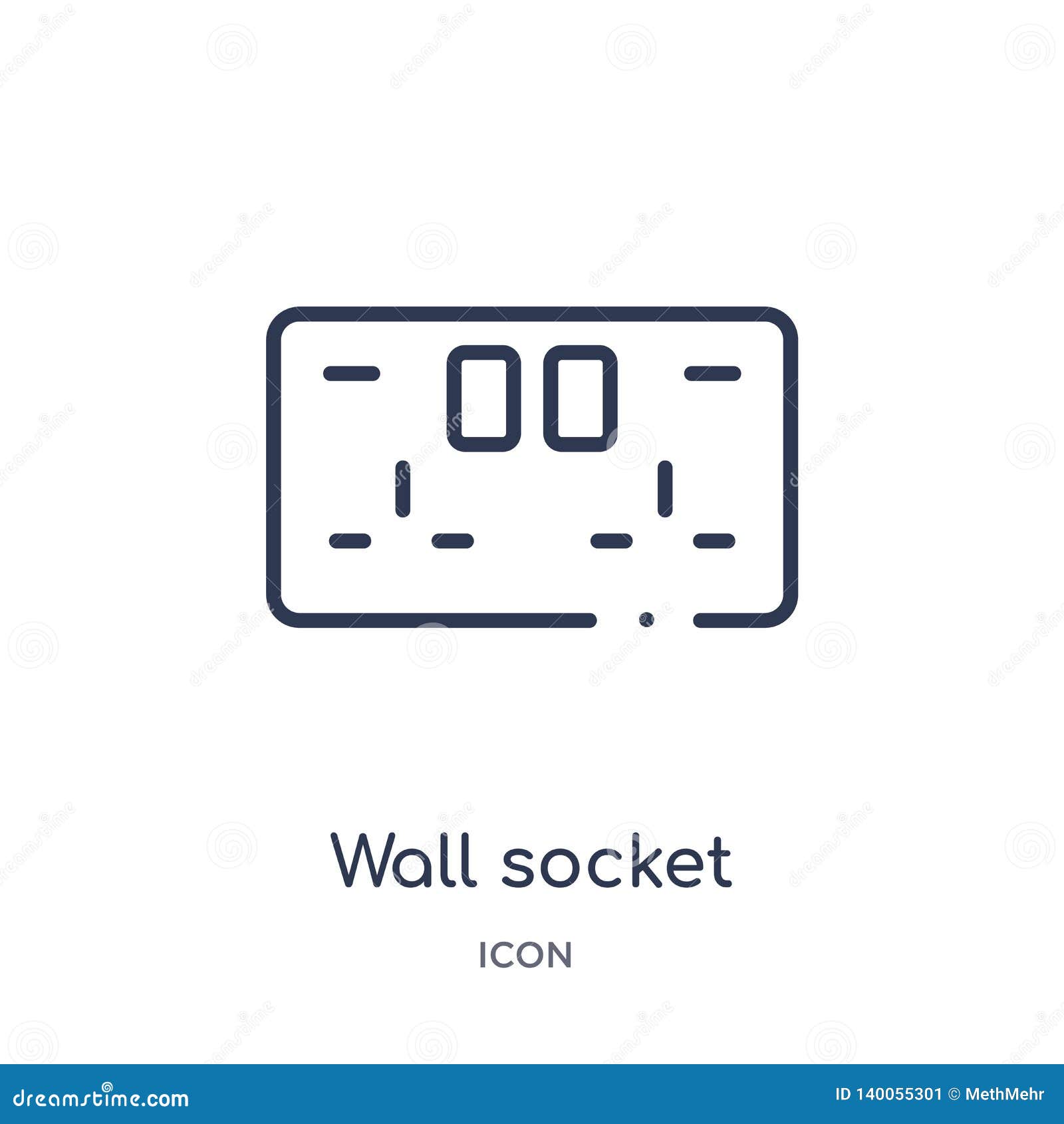 Linear Wall Socket Icon from Electrian Connections Outline Collection ...