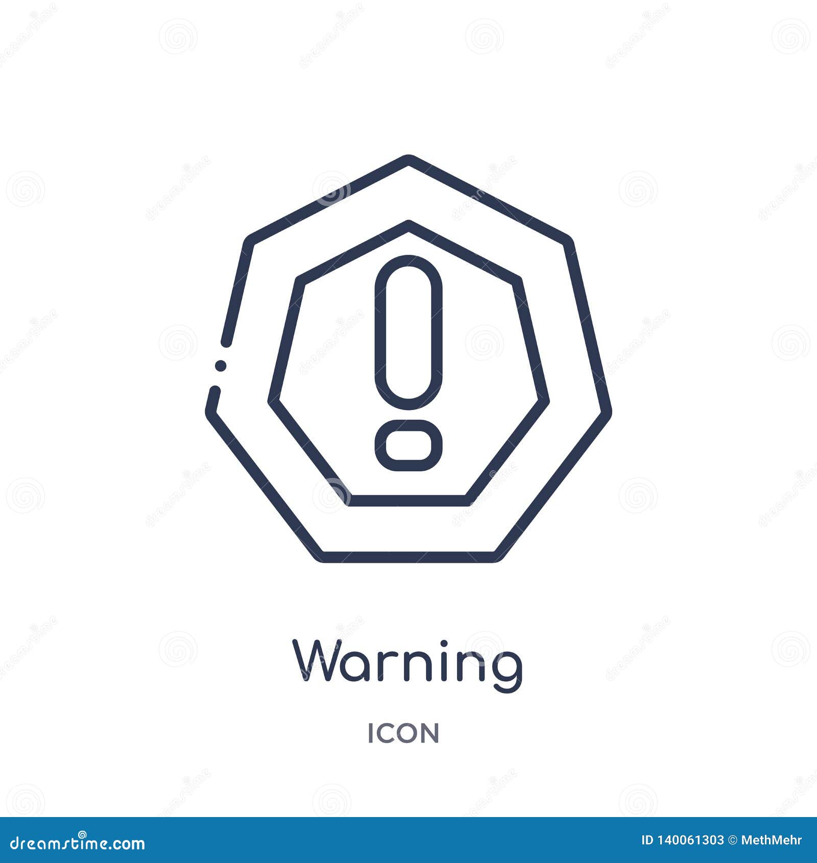 Linear Warning Icon from Internet Security Outline Collection. Thin ...