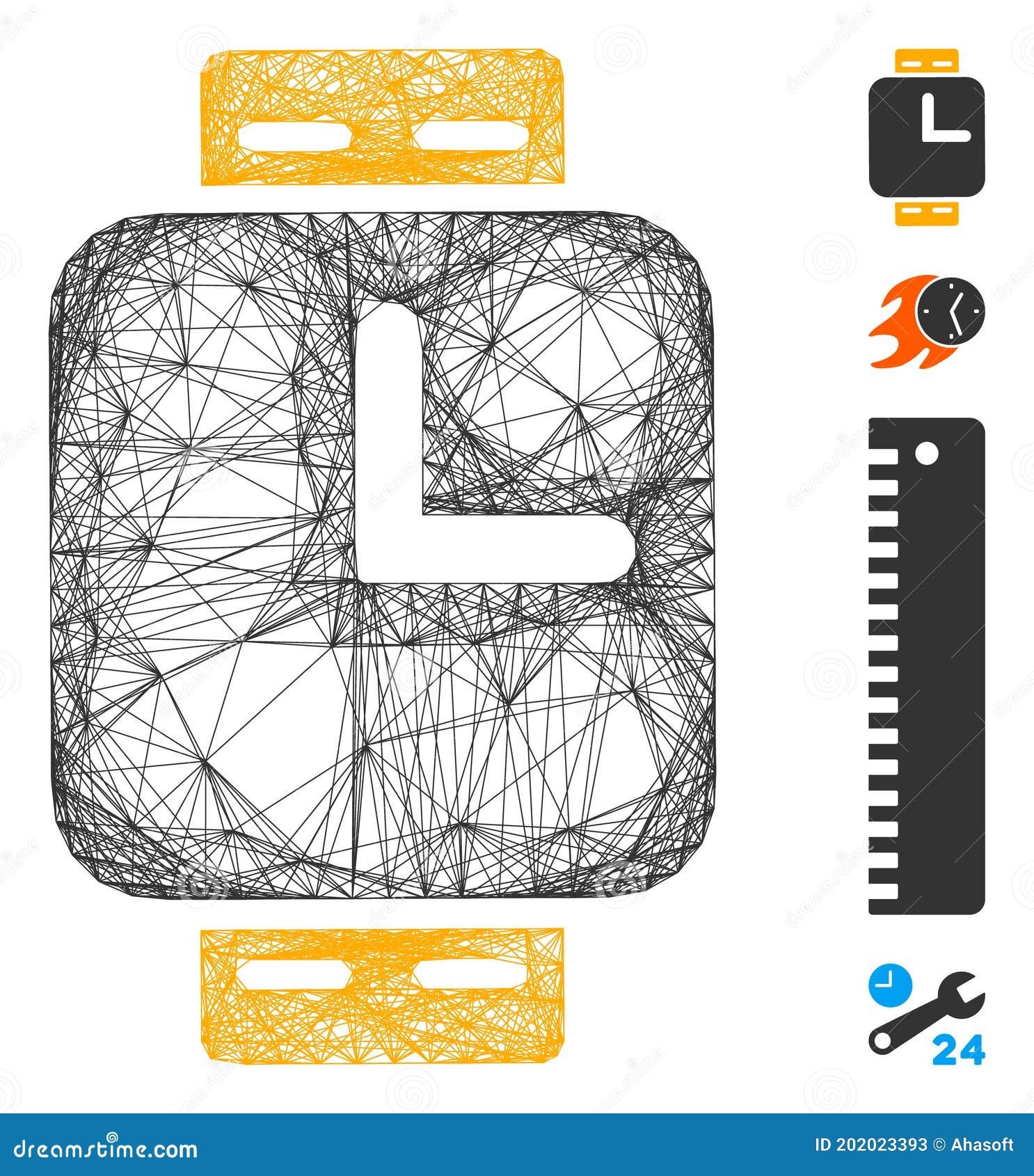 Linear Watches Vector Mesh stock vector. Illustration of device - 202023393