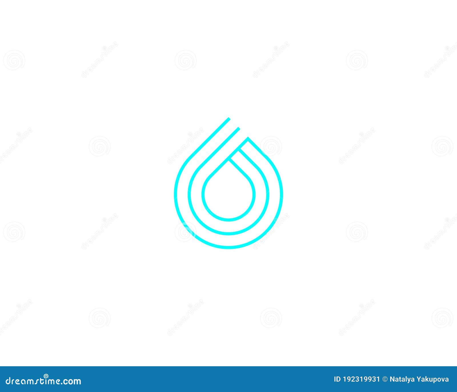 Linear Water Aqua Logo Design. Creative Minimalist Water Drop Logotype ...