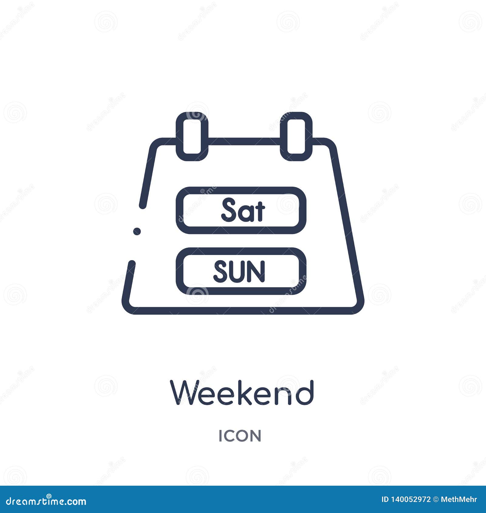 Linear Weekend Icon from Content Outline Collection. Thin Line Weekend ...