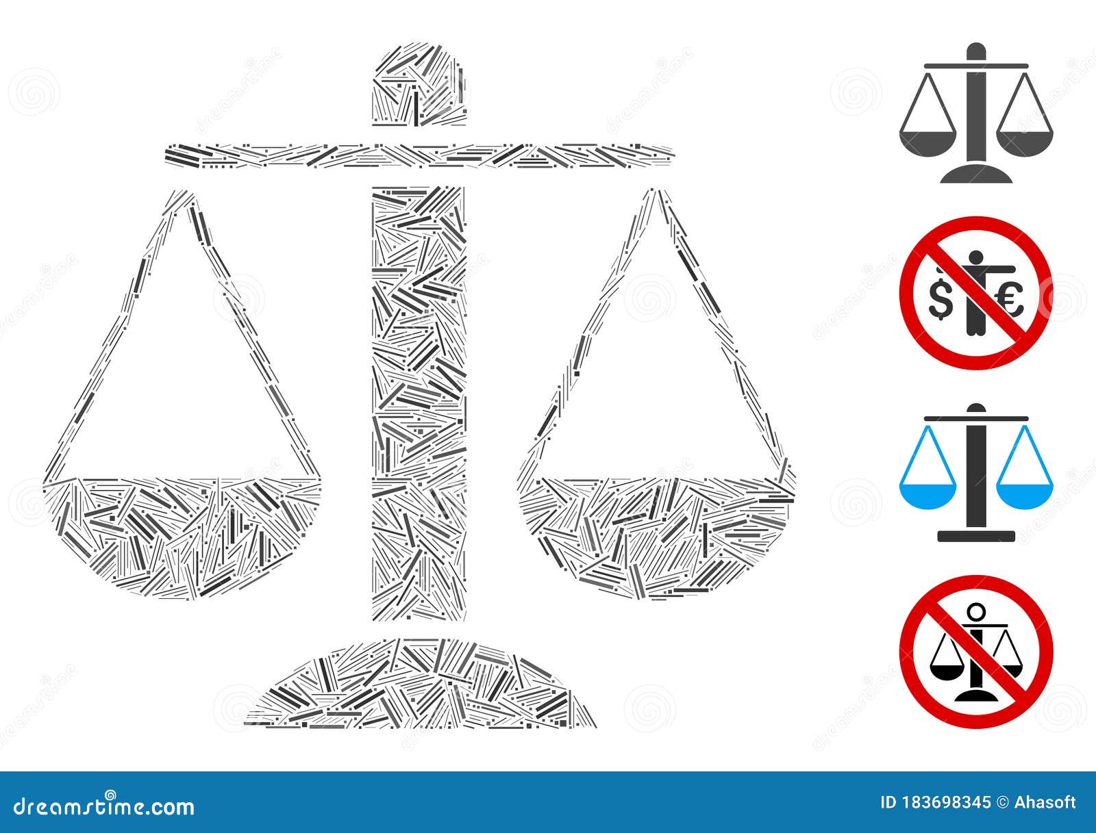 Linear Weight Scales Icon Vector Collage Stock Illustration ...