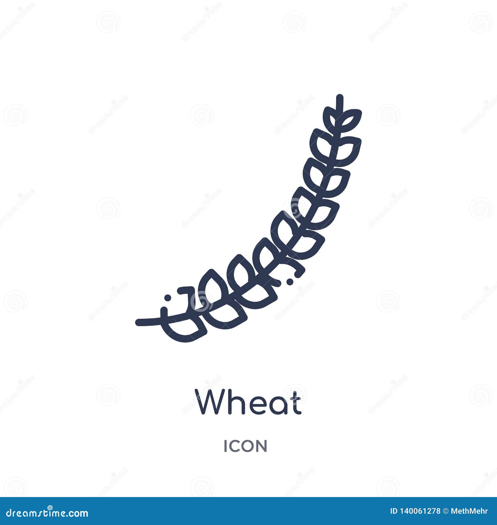 Linear Wheat Icon from Kitchen Outline Collection. Thin Line Wheat Icon ...