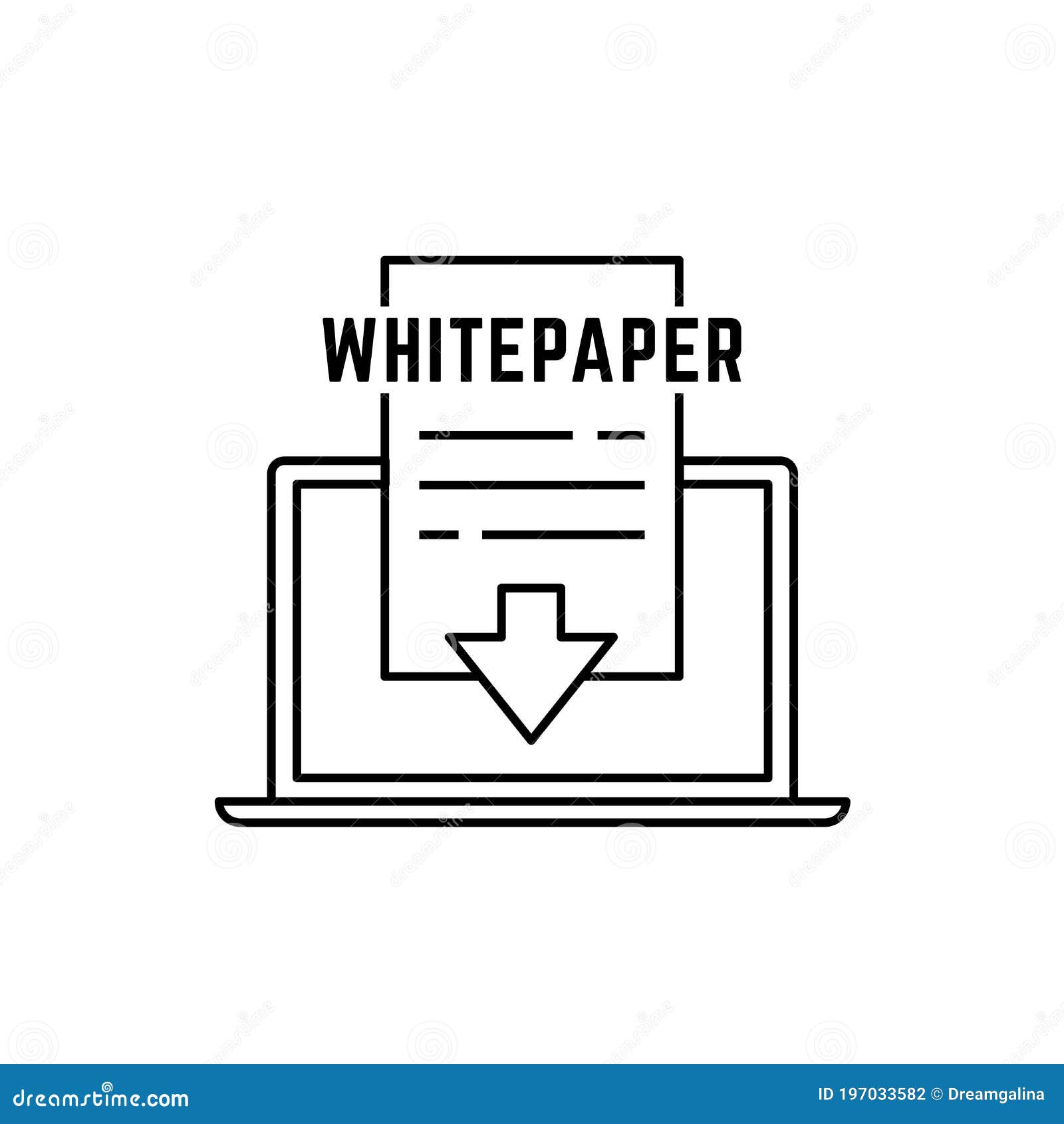 Linear Whitepaper on Laptop Icon Stock Vector - Illustration of annual ...