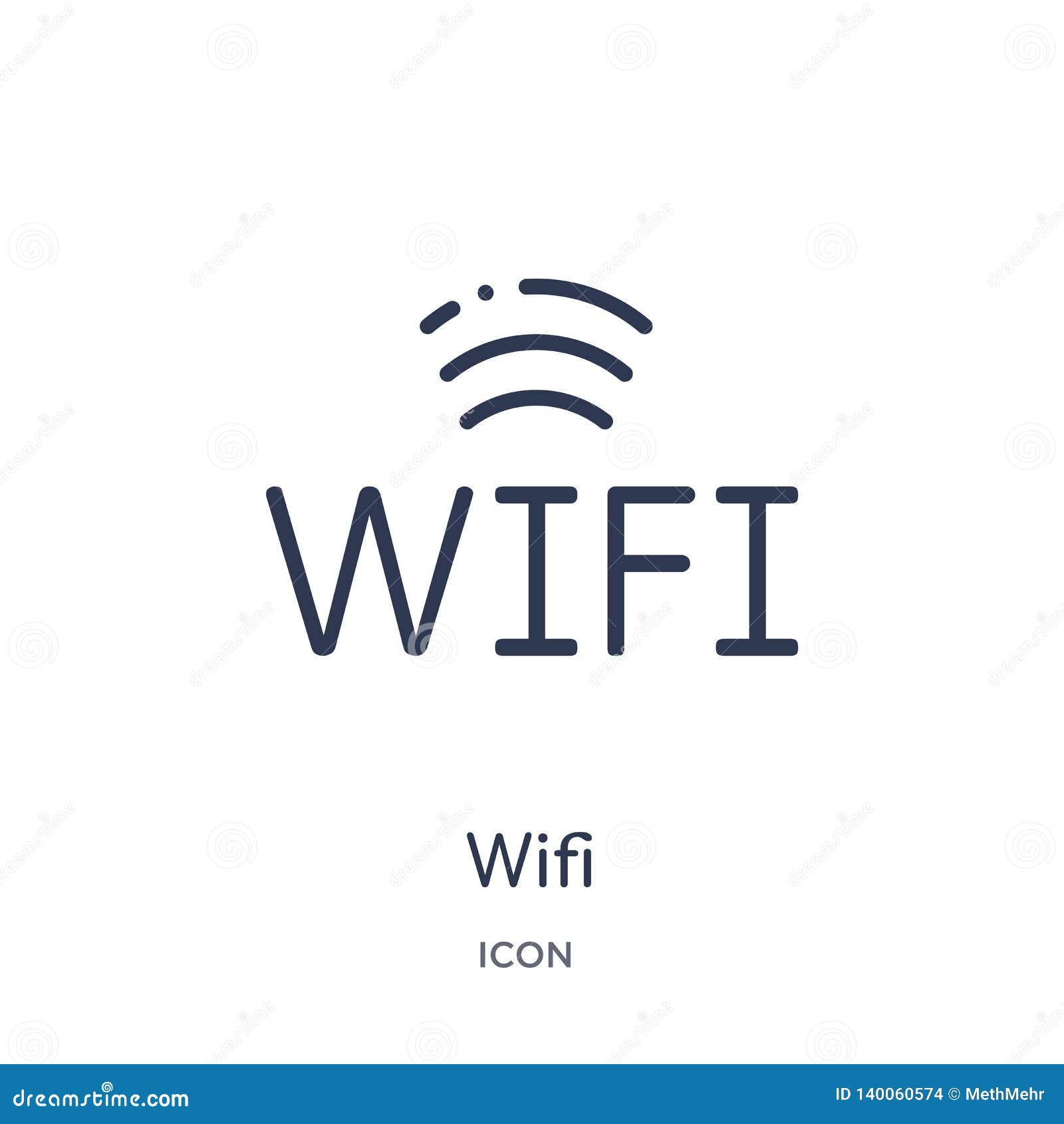 Linear Wifi Icon From Internet Security Outline Collection Thin Line