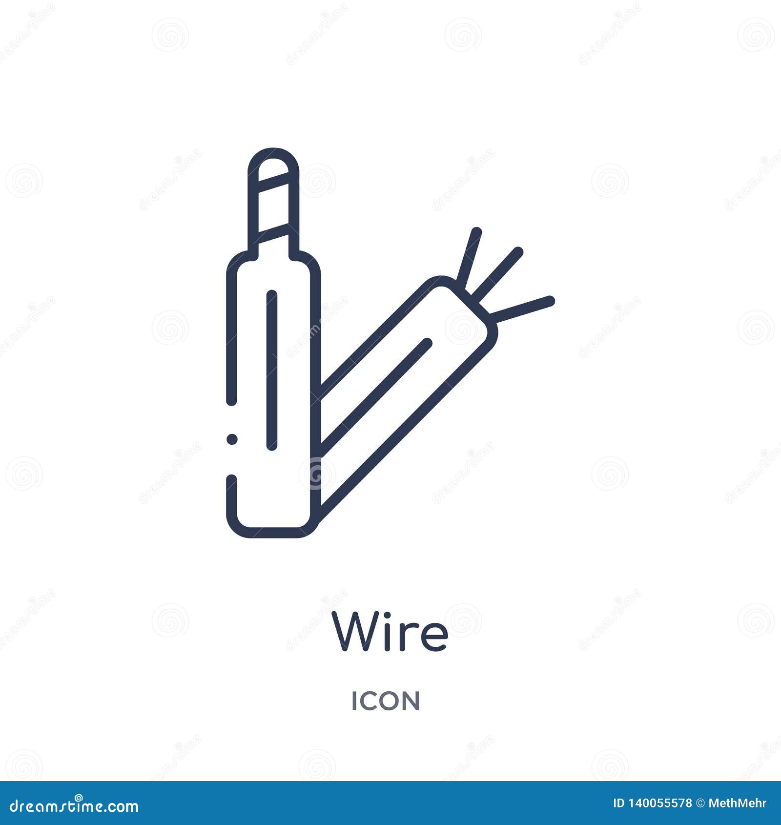 Linear Wire Icon from Electrian Connections Outline Collection. Thin ...