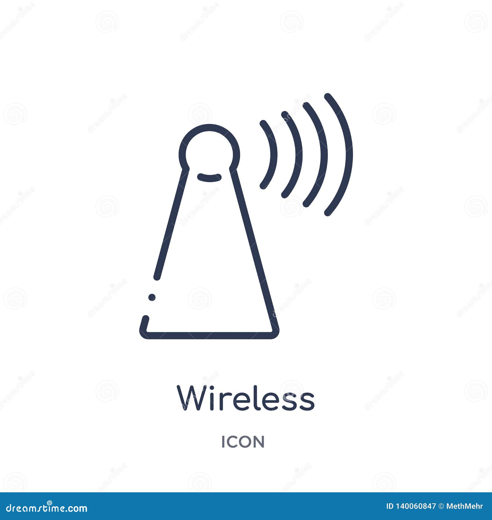 Linear Wireless Connection Icon From Internet Security And Networking
