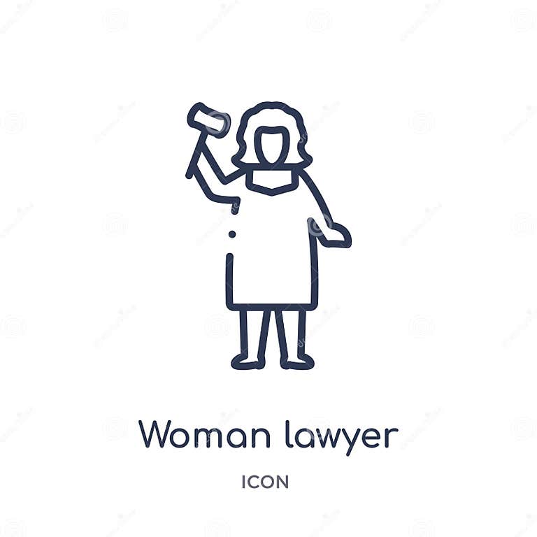 Linear Woman Lawyer Icon From Ladies Outline Collection Thin Line