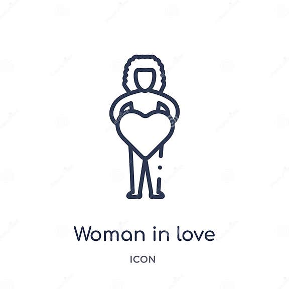 Linear Woman In Love Icon From Ladies Outline Collection Thin Line