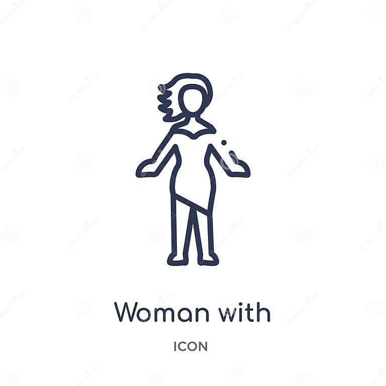 Linear Woman With Stylish Hair Icon From Ladies Outline Collection