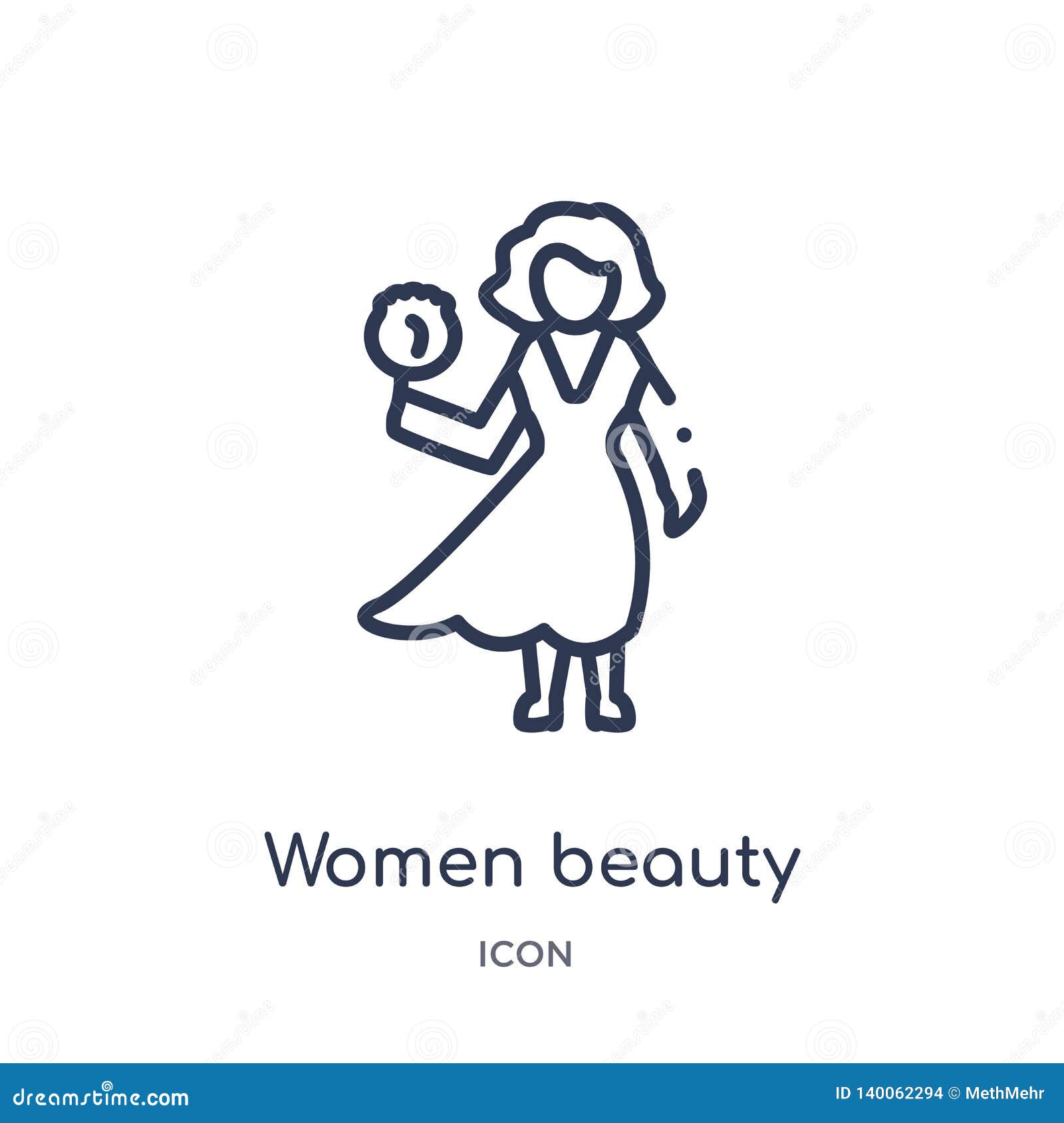 Linear Women Beauty Icon From Ladies Outline Collection Thin Line