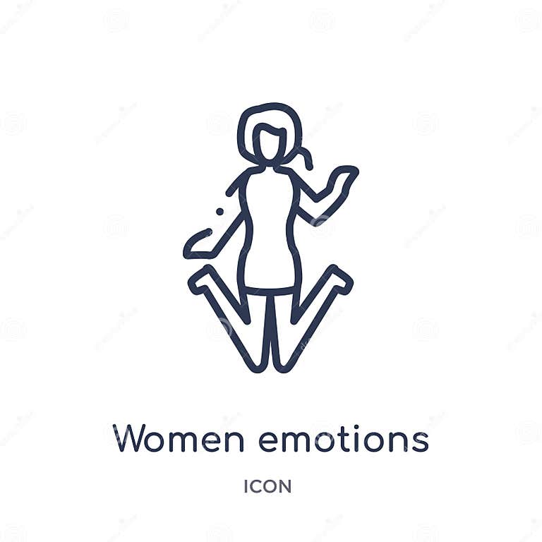 Linear Women Emotions Icon From Ladies Outline Collection Thin Line