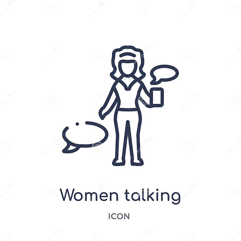 Linear Women Talking Icon From Ladies Outline Collection Thin Line