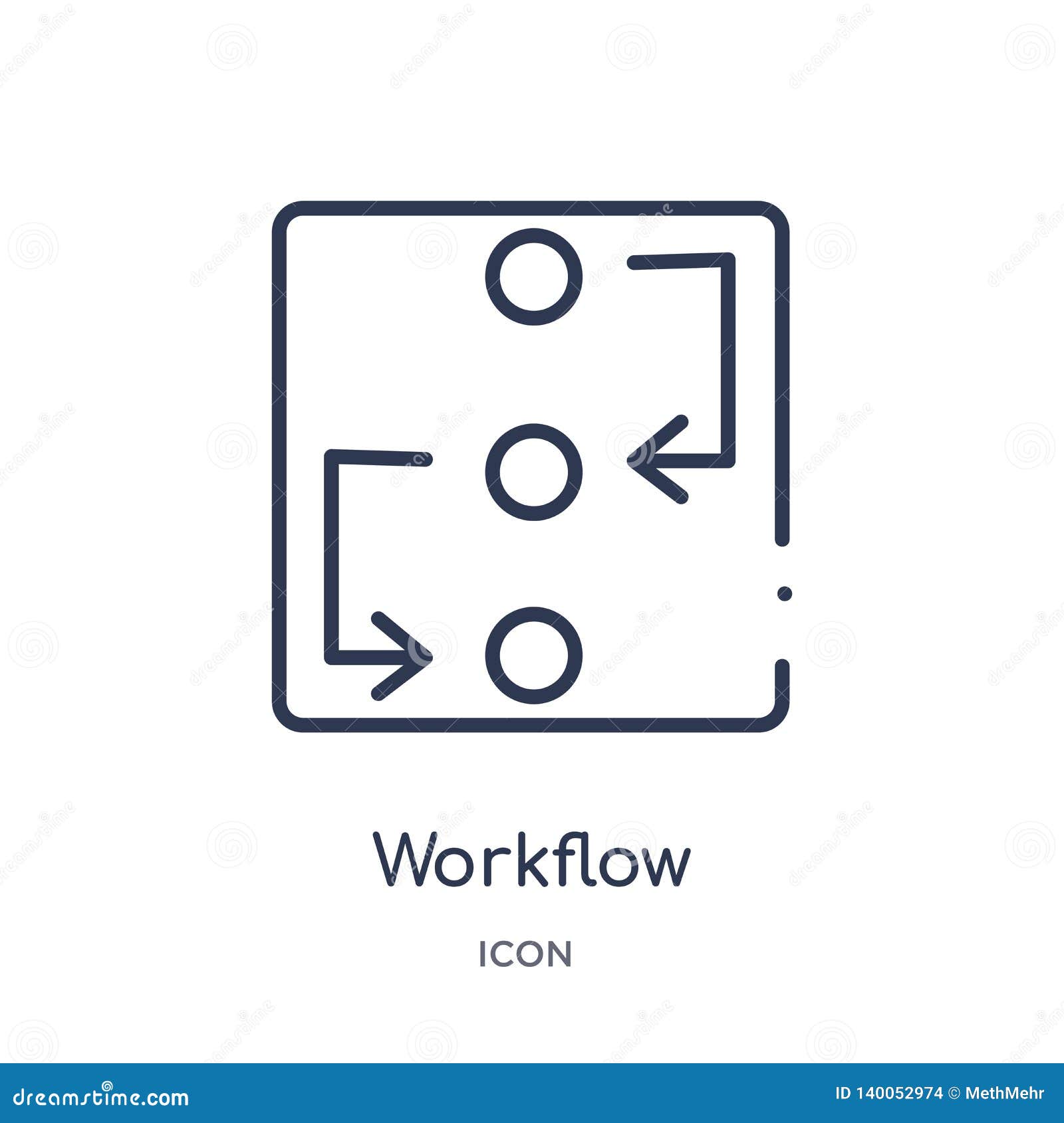 Linear Workflow Icon From Creative Process Outline Collection Thin Line Workflow Vector