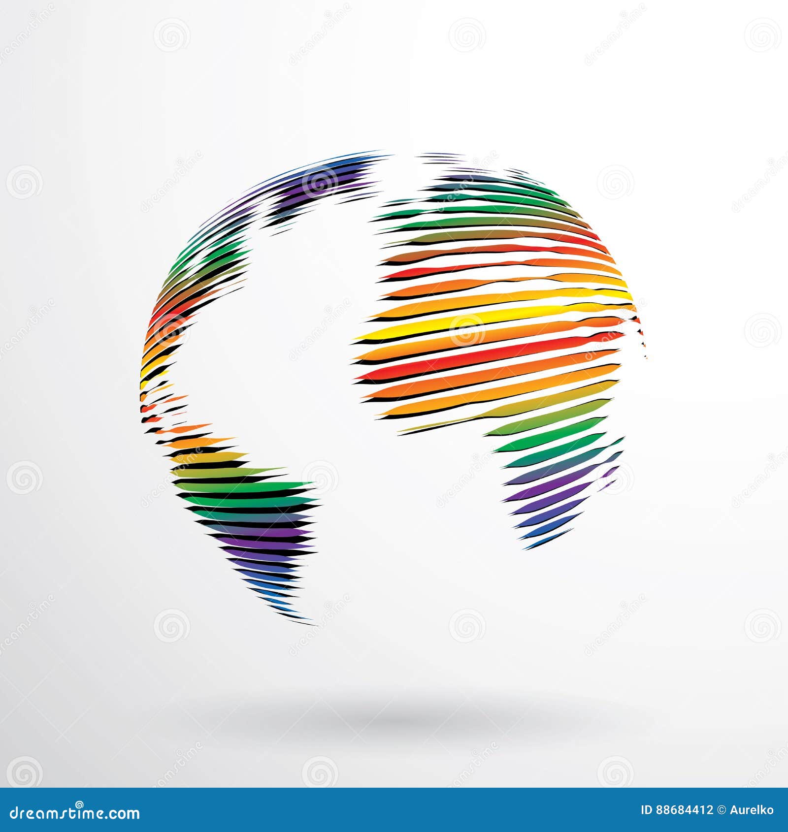 Linear world globe color stock vector. Illustration of line - 88684412
