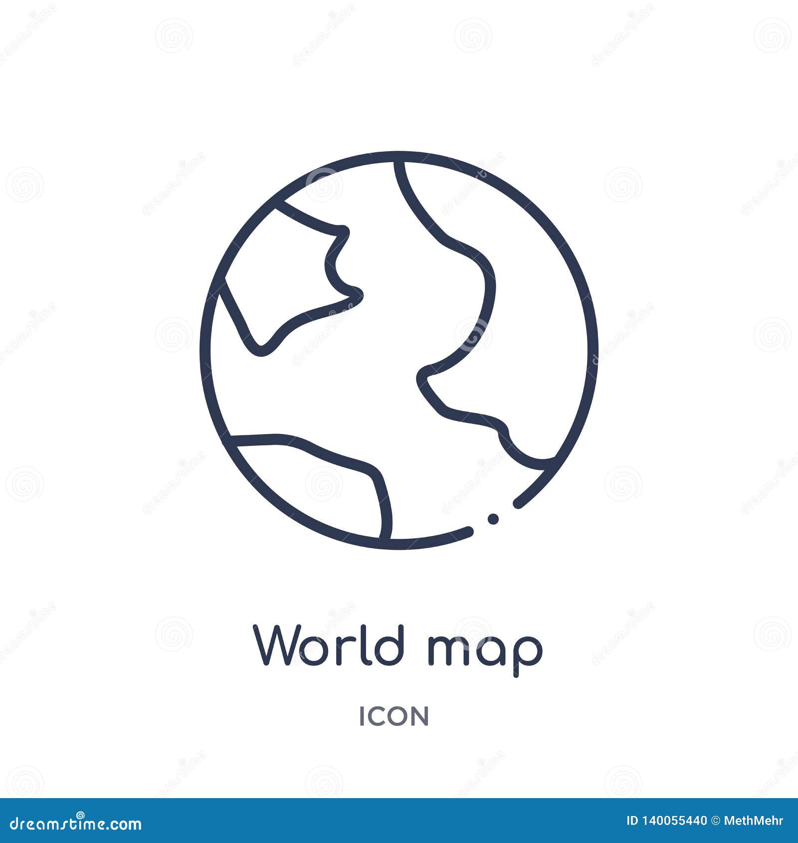 Linear World Map Icon from Education Outline Collection. Thin Line ...