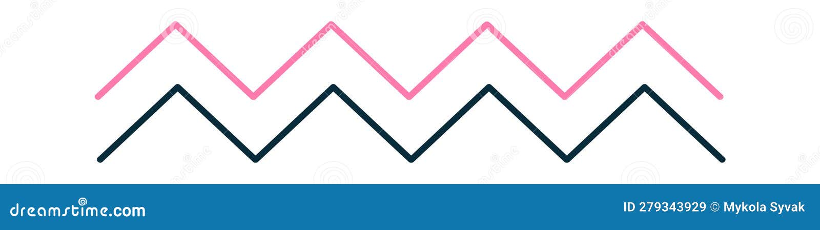 Linear Zigzag Element stock vector. Illustration of print - 279343929