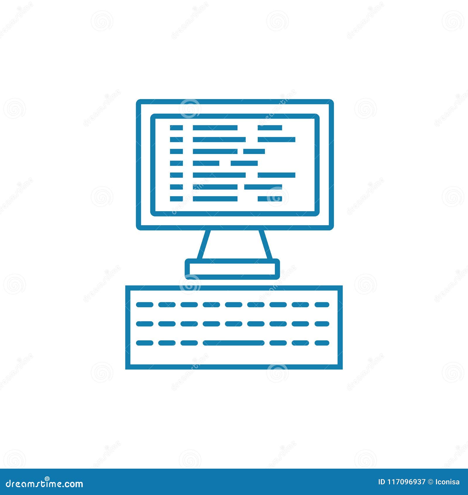 Lineares Ikonenprogrammierungskonzept Programmzeile Vector Zeichen ...