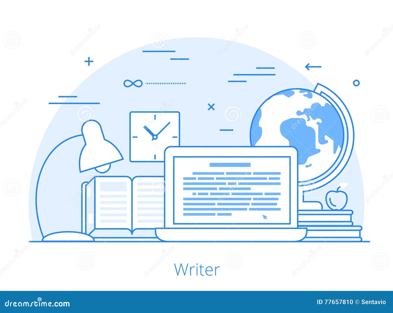 Lineart Flat Copywriting Writer Service Vector Stock Vector ...