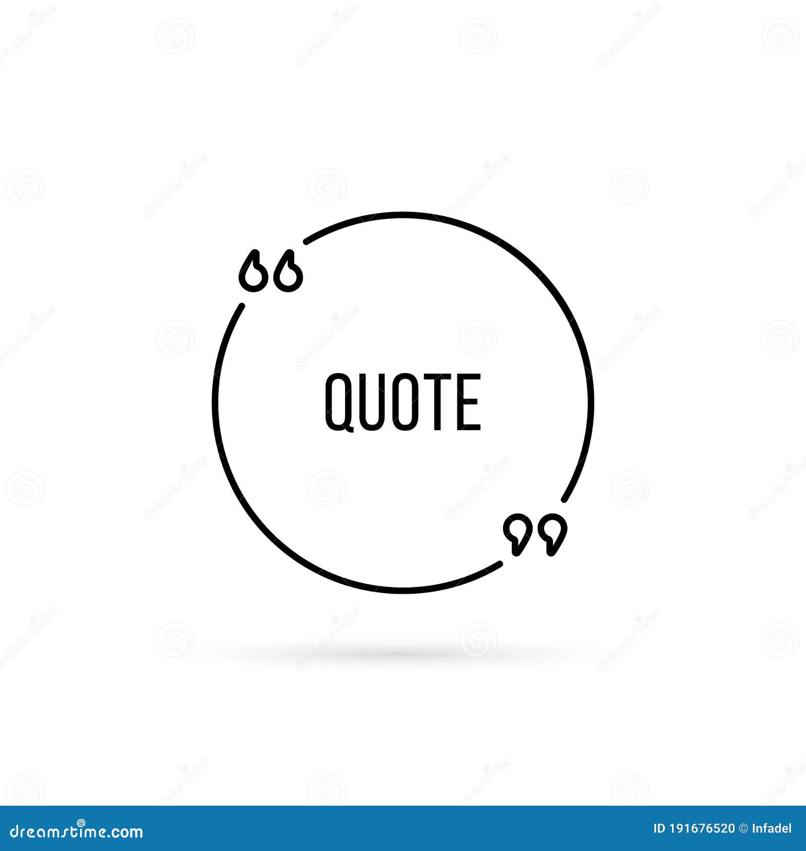 Quotation Box Template. Isolated Simple Quote Mockup In Orange. Bubble ...