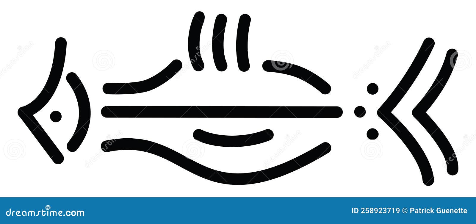 Lined Basa fish, icon stock vector. Illustration of aquatic - 258923719