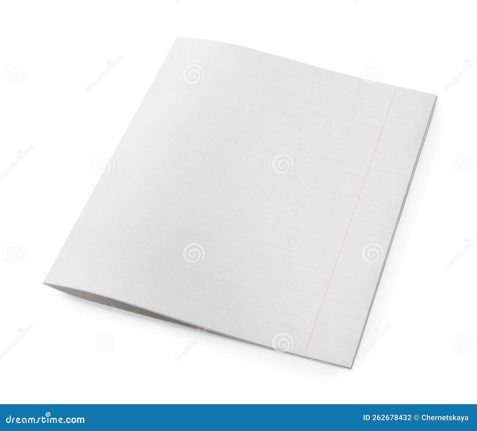 Lined Copybook Paper Sheet on White Background Stock Photo - Image of ...
