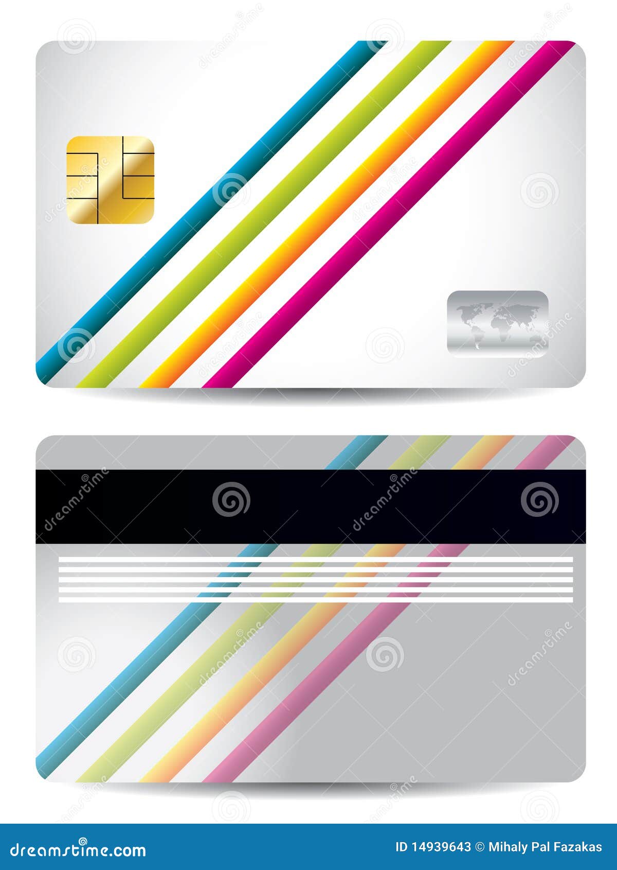 Lined credit card stock vector. Illustration of number - 14939643
