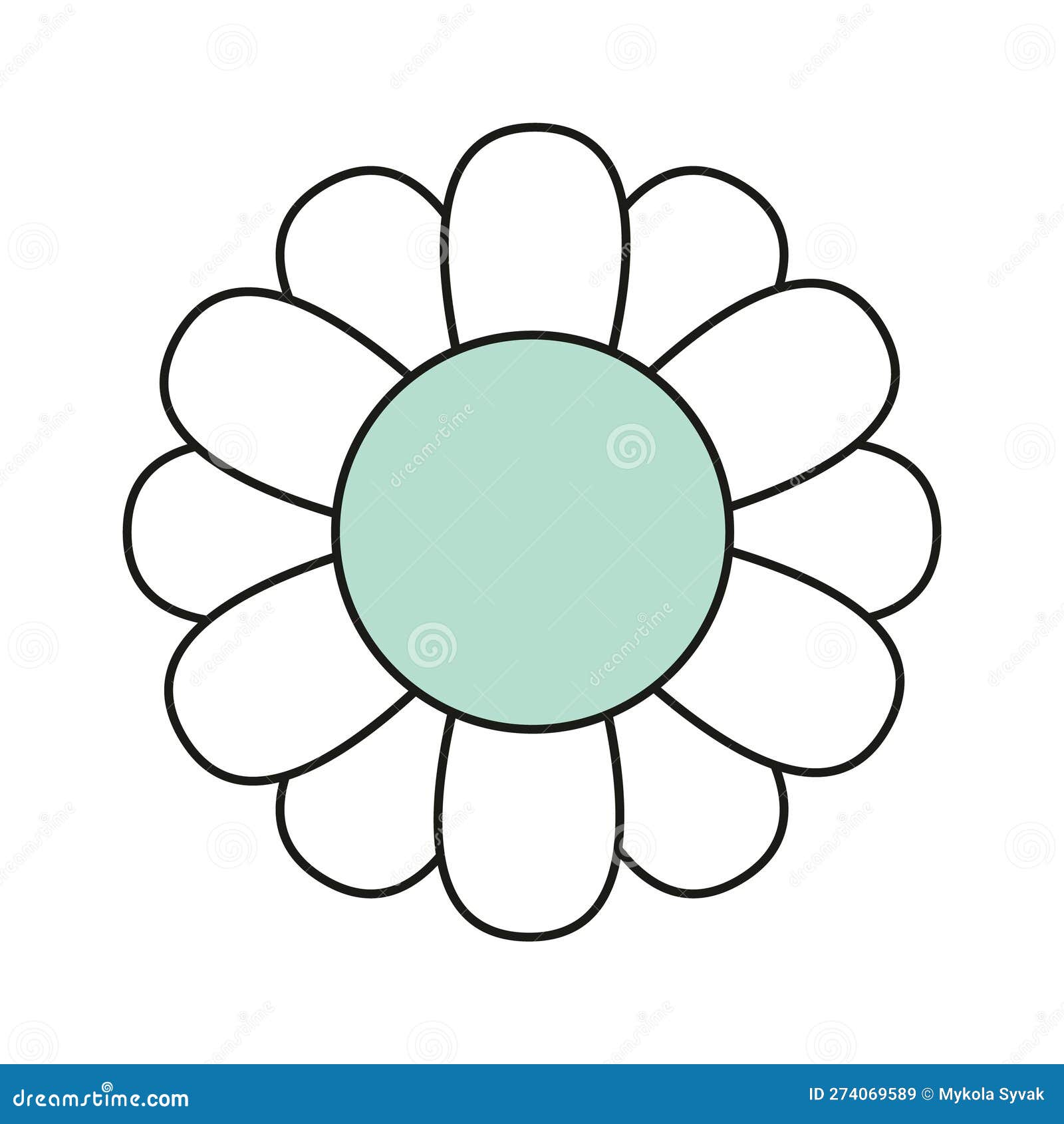 Lined Daisy Flower Head stock vector. Illustration of decoration ...