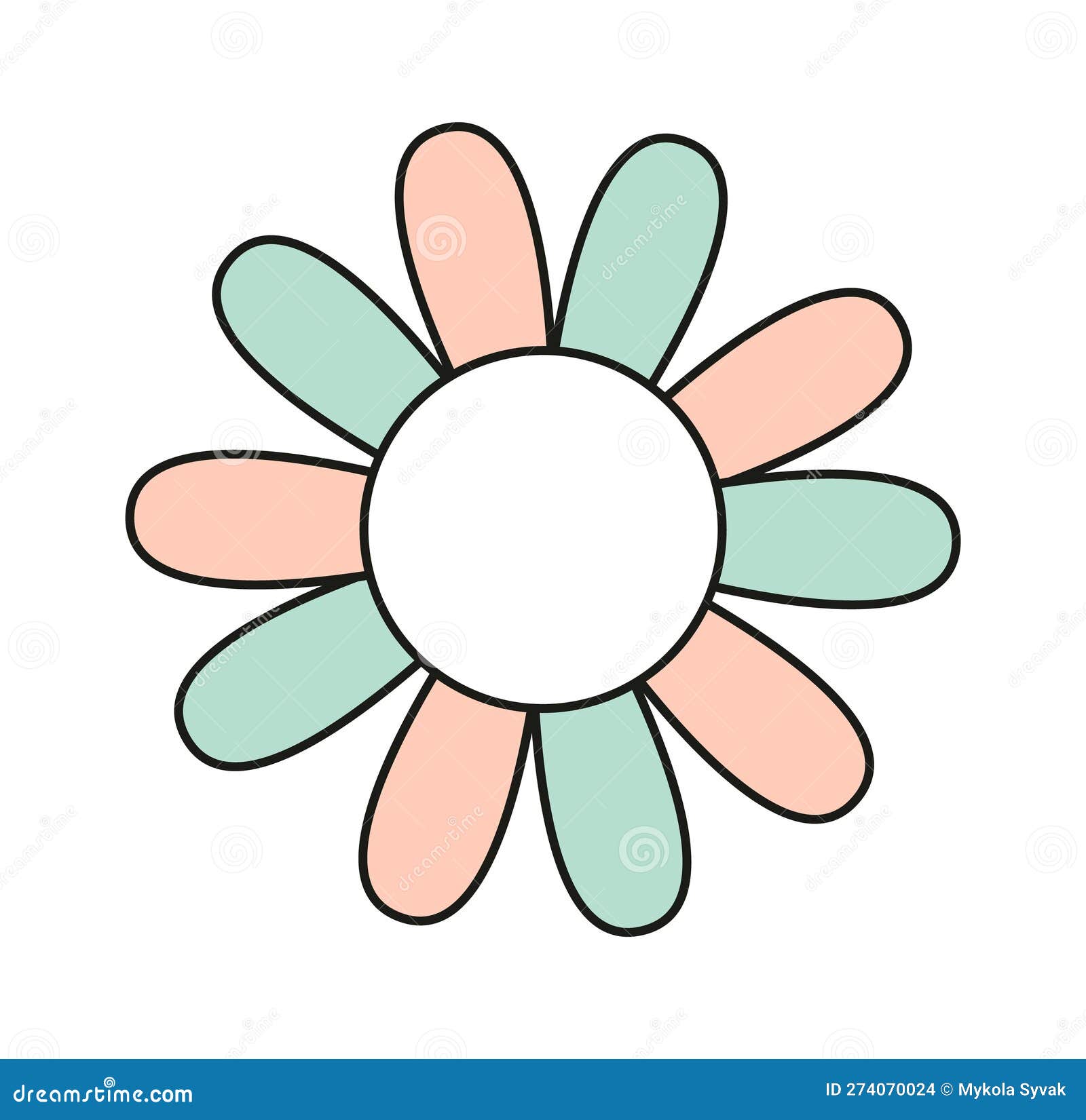 Lined Daisy Flower Head stock vector. Illustration of spring - 274070024
