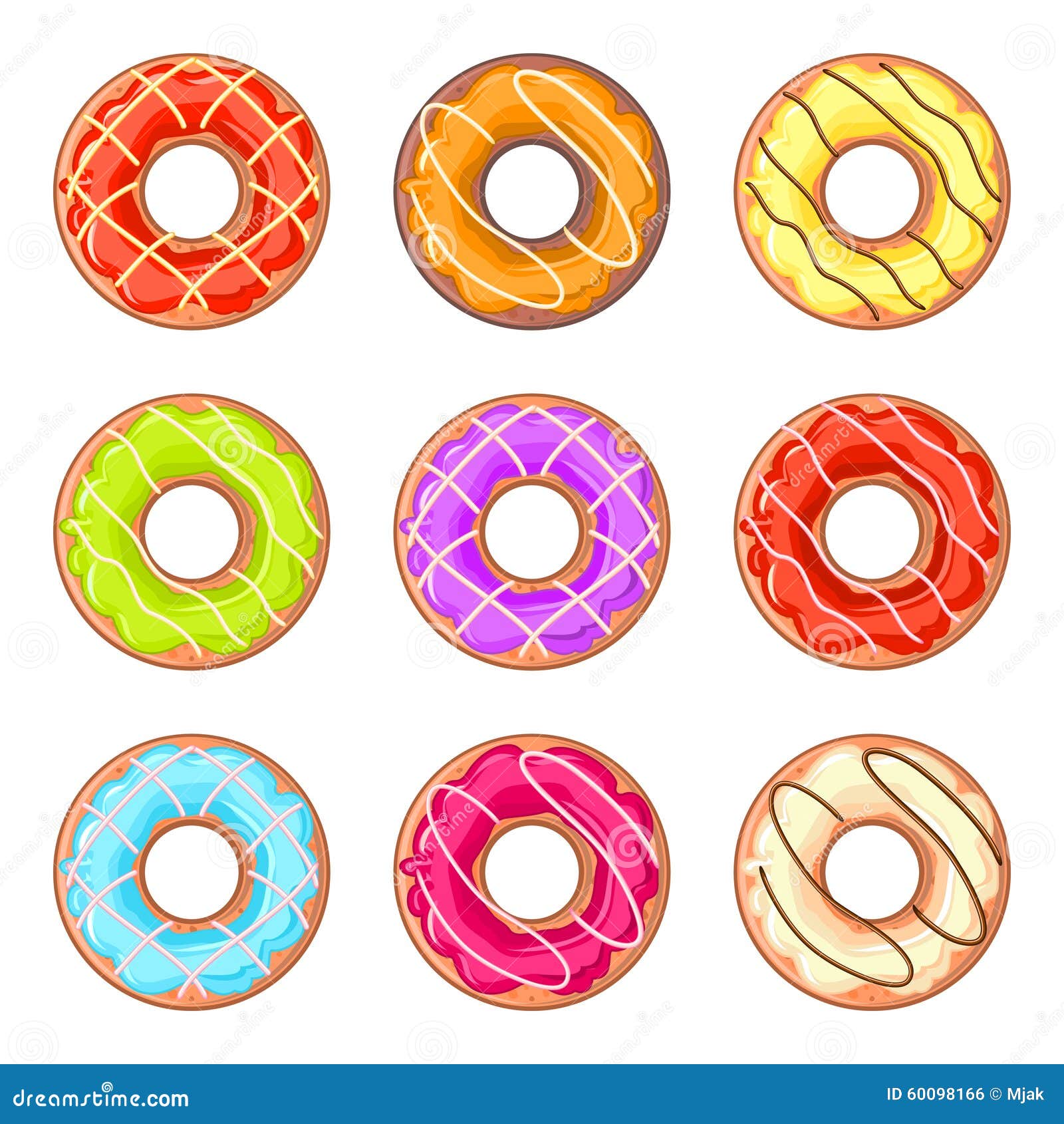 Lined donuts stock vector. Illustration of foodstuff - 60098166