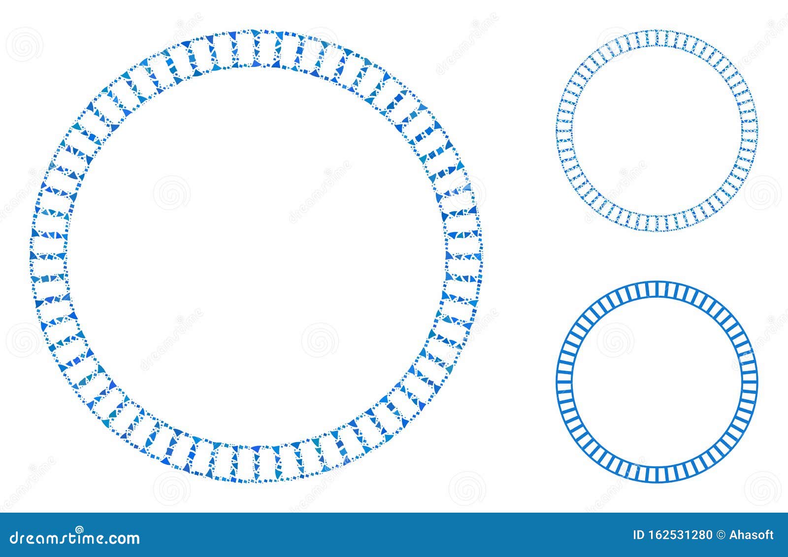 Lined Double Circle Frame Mosaic Icon of Unequal Pieces Stock Vector ...