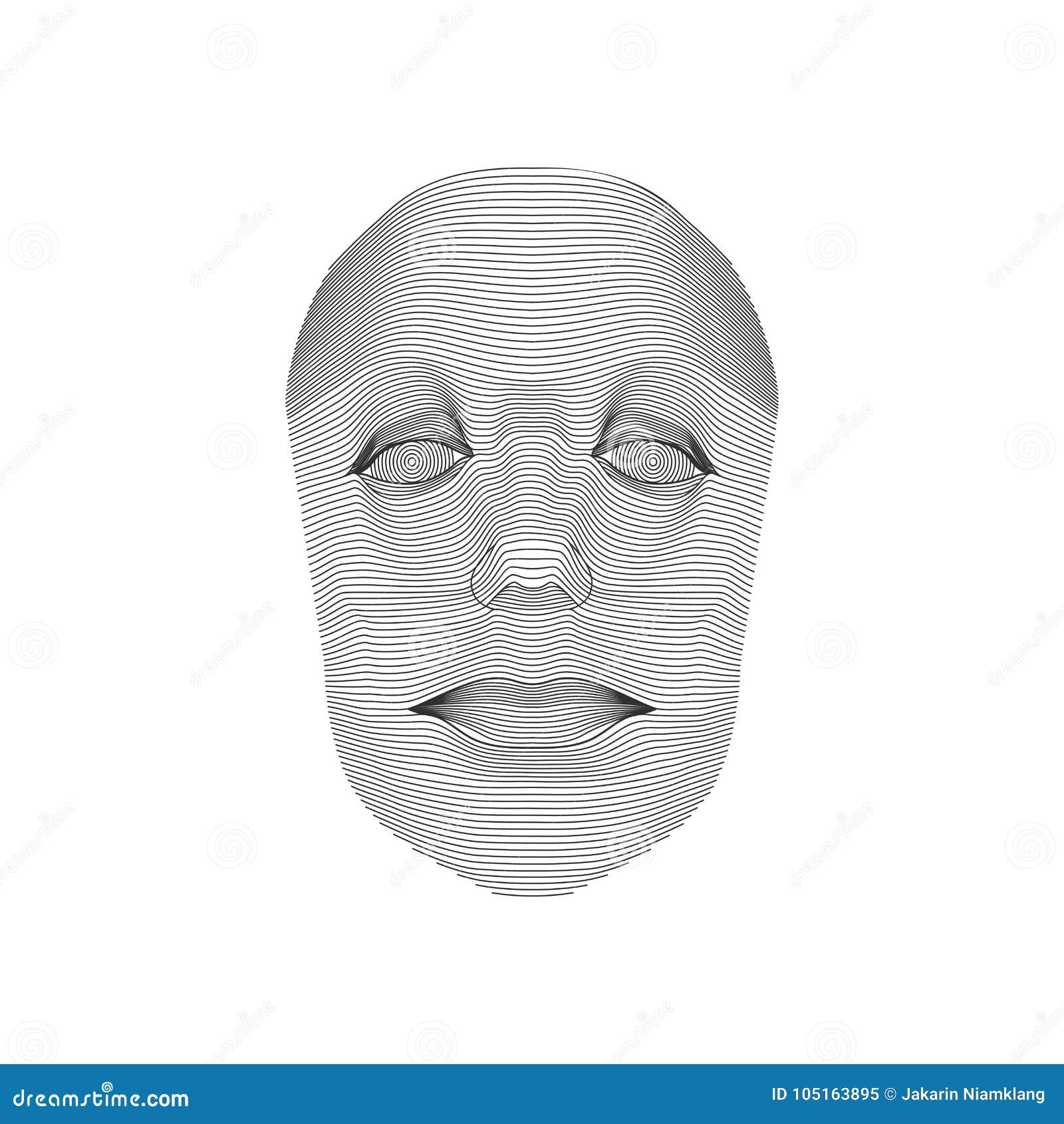 Lined Face stock vector. Illustration of ideal, avatar - 105163895
