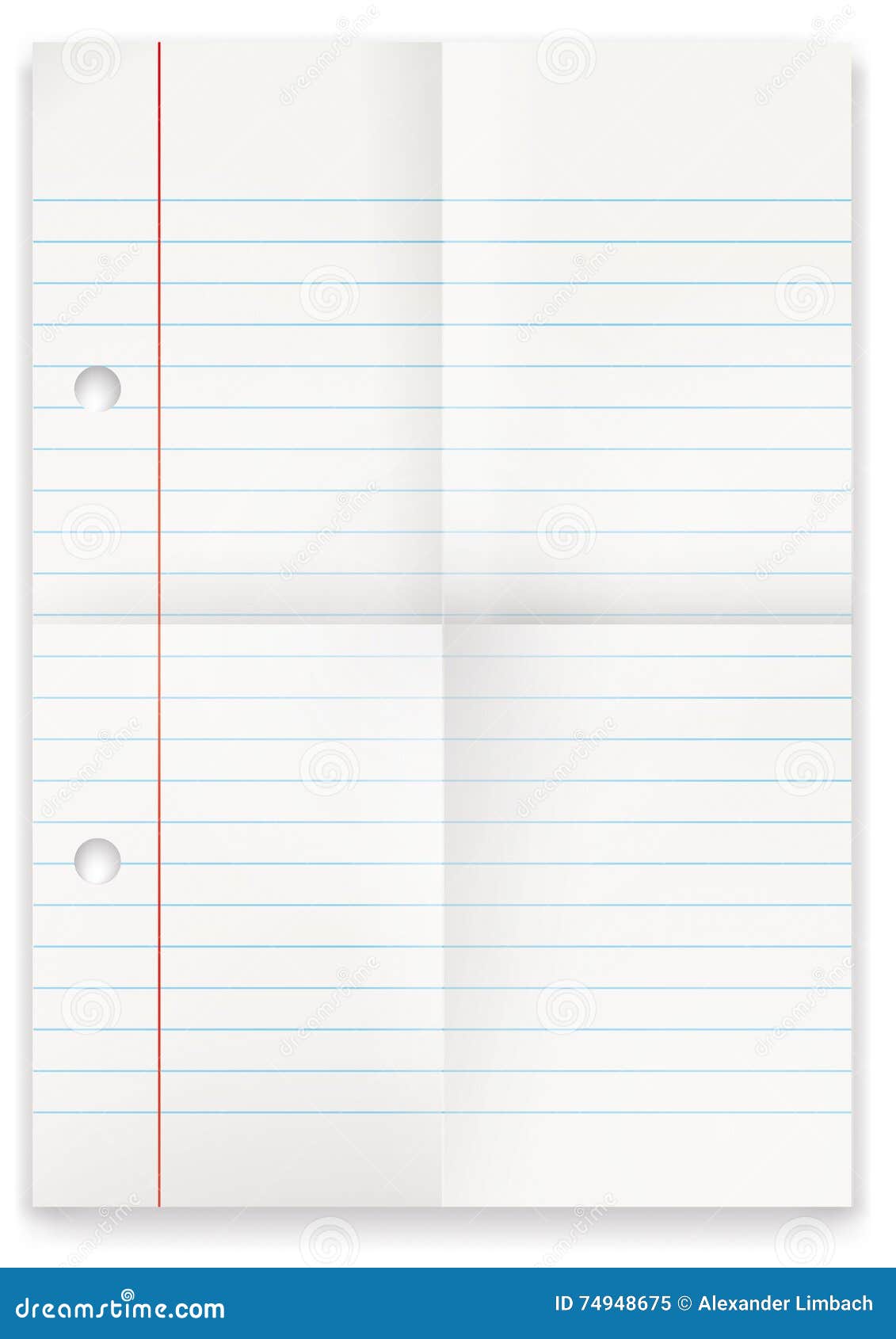 Lined Folded Paper stock vector. Illustration of sticky - 74948675