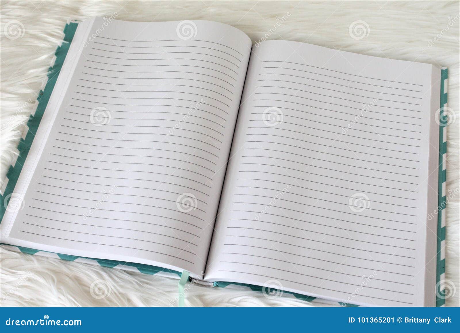 Open Lined Journal for Writing Isolated on White Background Stock Image ...