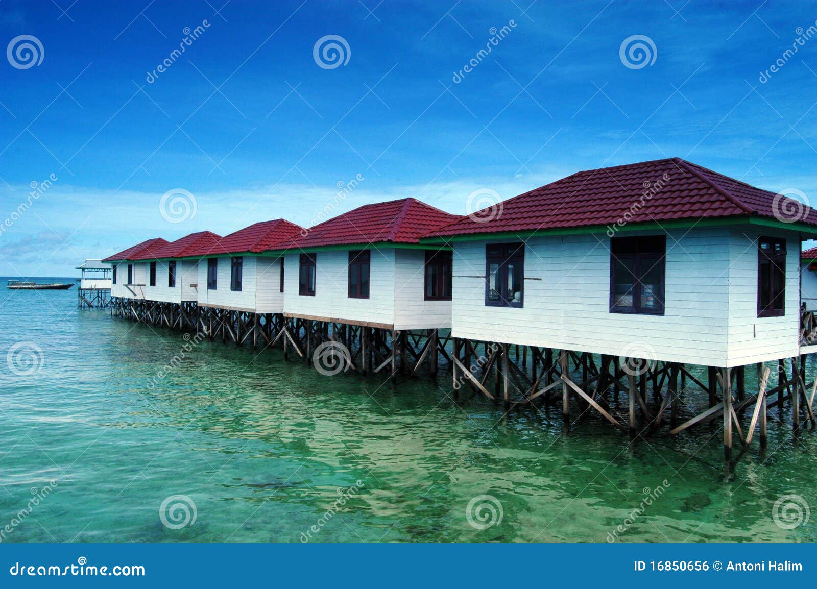Lined Lodging Buildings on the Beach Stock Photo - Image of beach ...