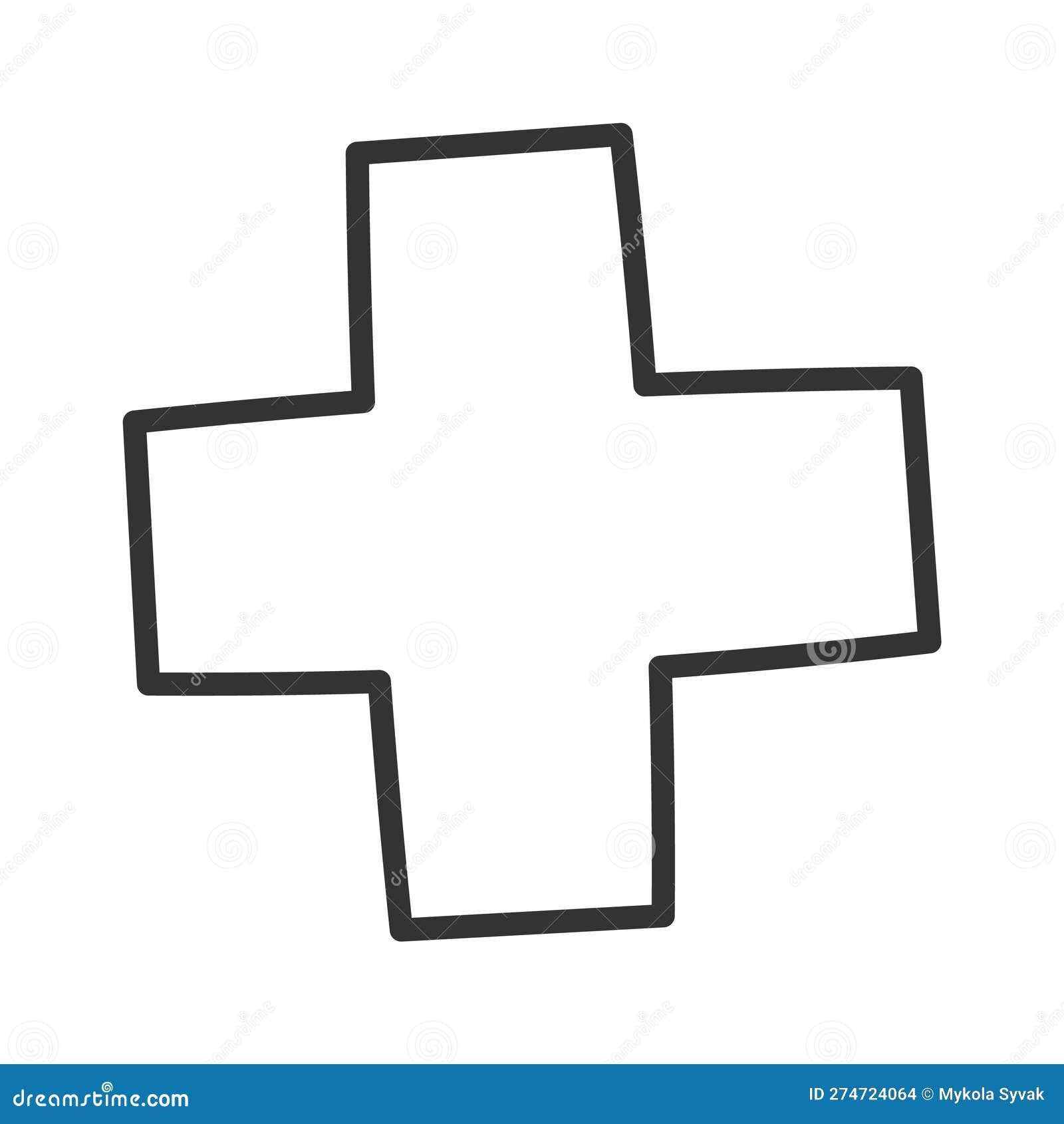 Lined Medical Cross stock vector. Illustration of vector - 274724064