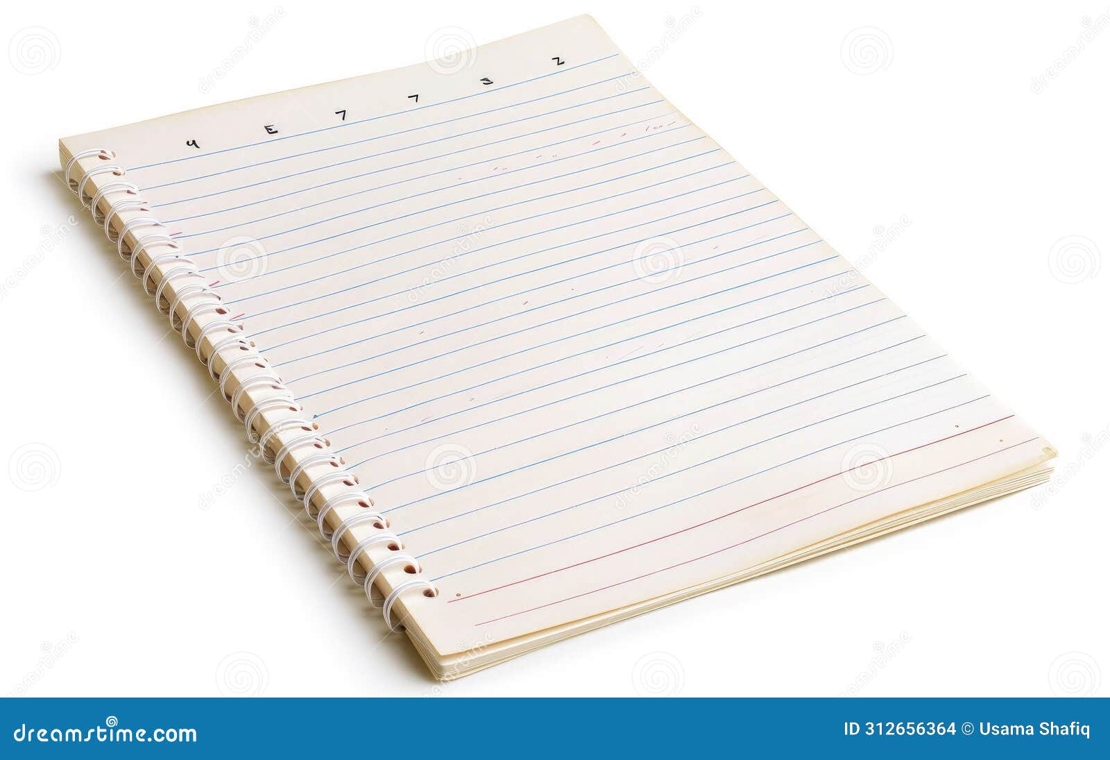 Lined Notebook Isolation Isolated on White Background, Stock ...