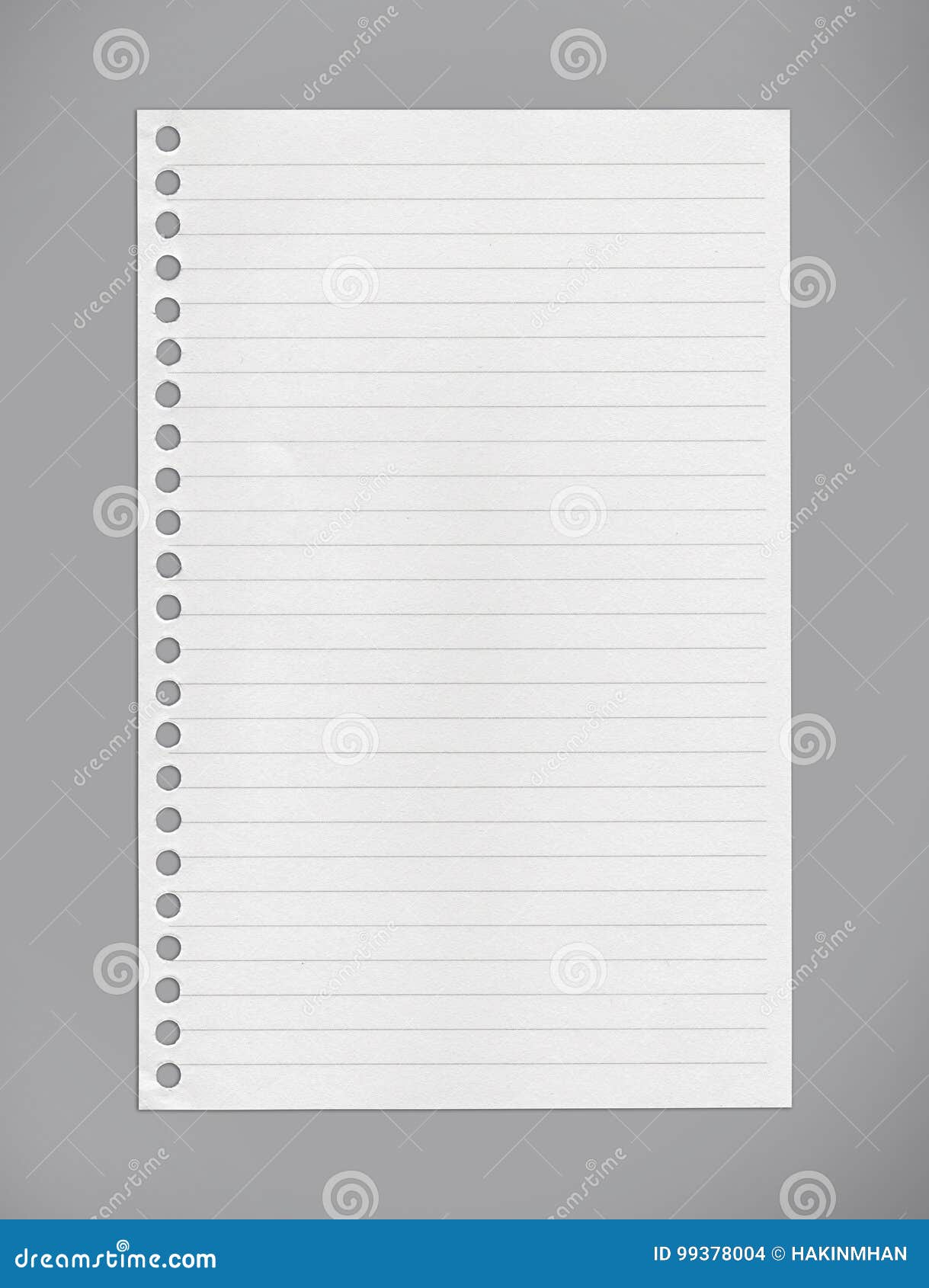 Lined Notebook Paper on Gray Background/clipping Paths Stock Photo ...