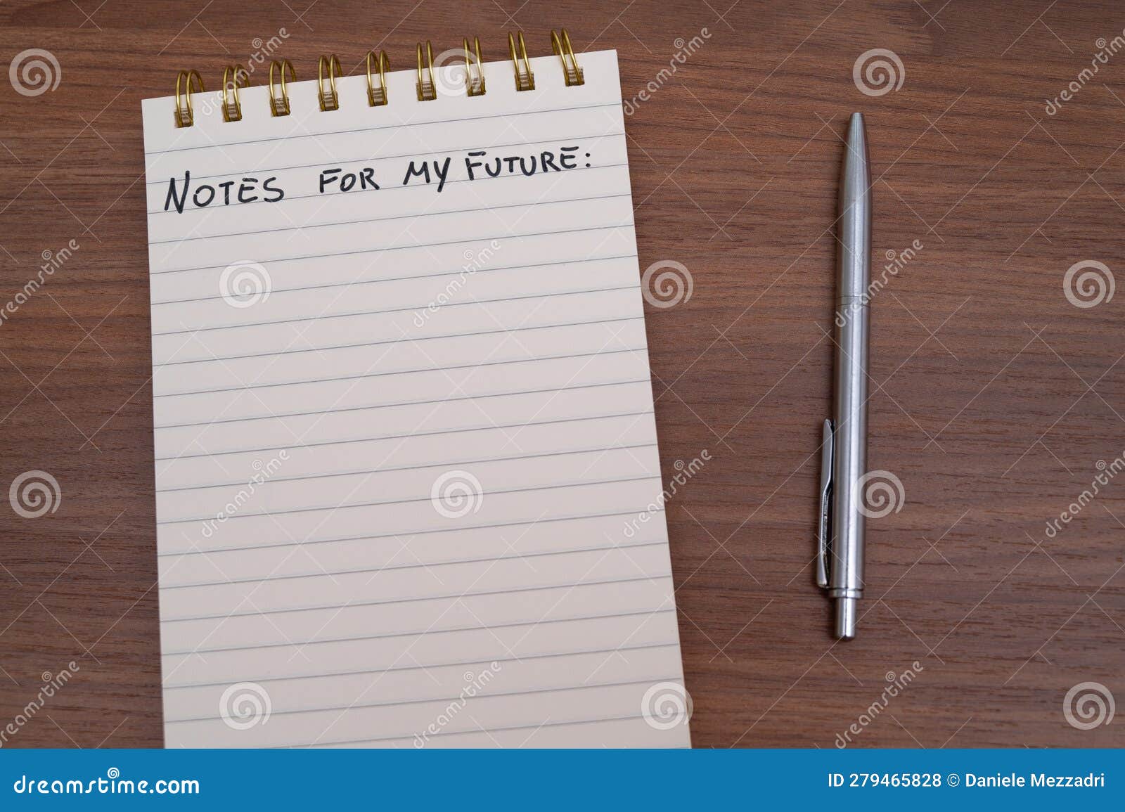 Notepad Page with Text "notes for My Future" Stock Photo - Image of ...