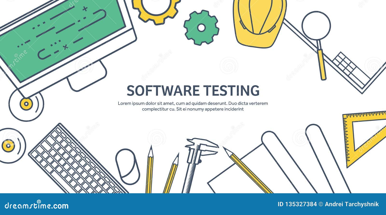 Lined, Outline Vector Illustration. Engineering and Architecture ...