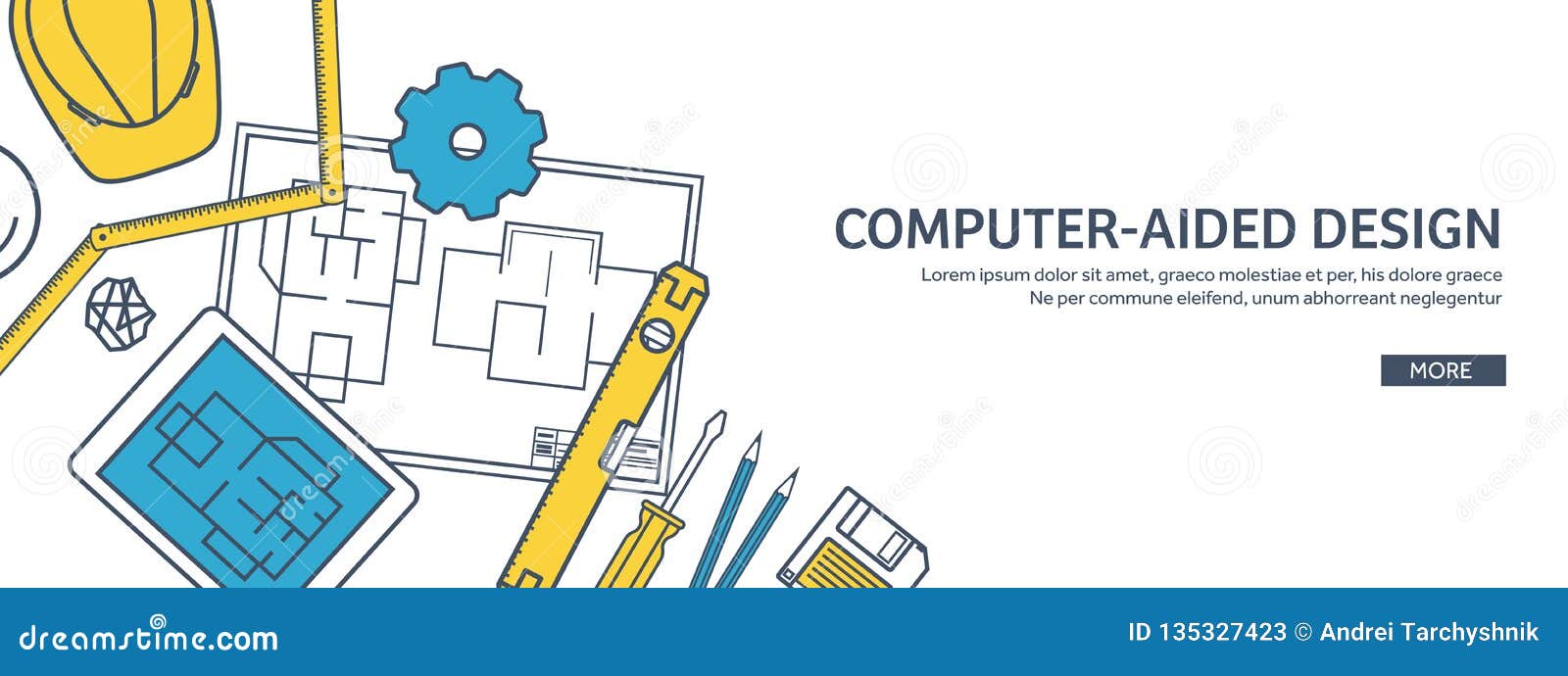 Lined, Outline Vector Illustration. Engineering and Architecture ...