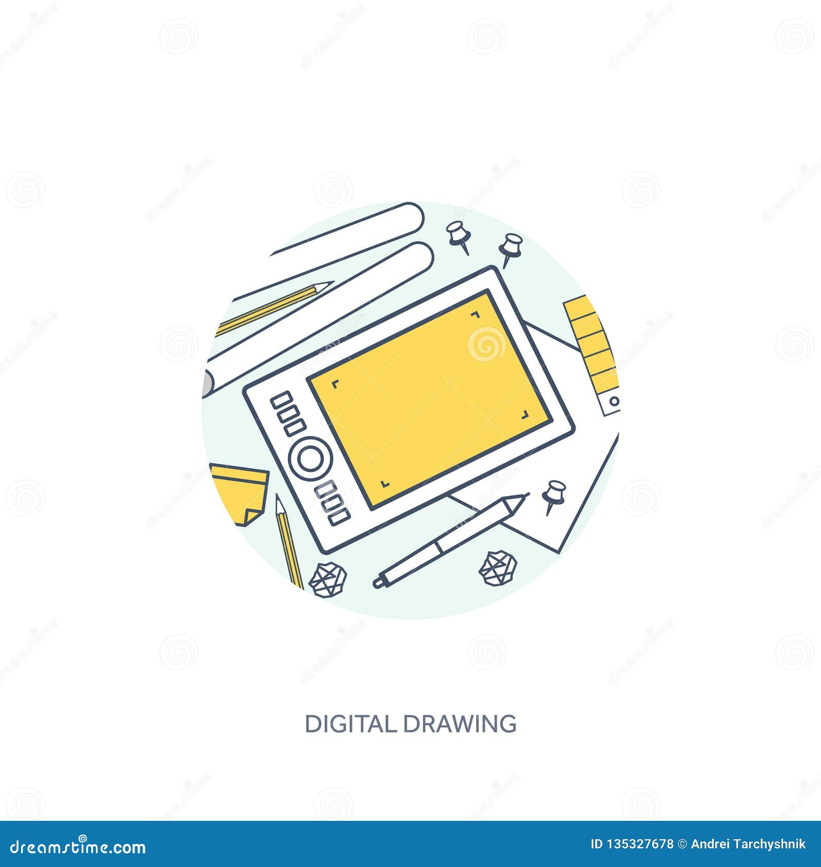 Lined, Outline Vector Illustration. Engineering and Architecture ...
