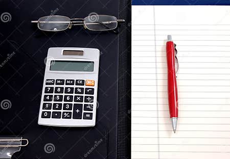 Lined Paper and Calculator stock photo. Image of paper - 13209996