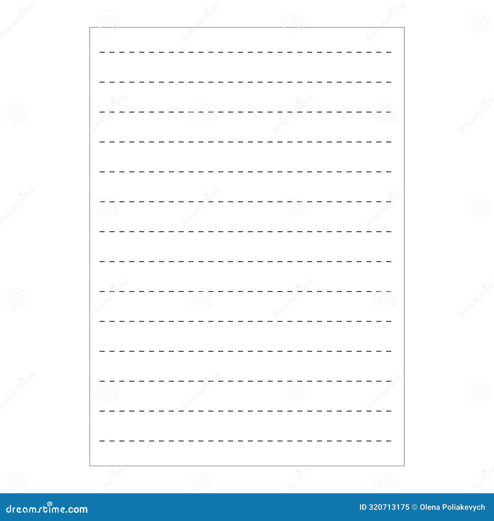 Lined Paper Icon. Simple Sheet Design. Dashed Lines. Vector ...