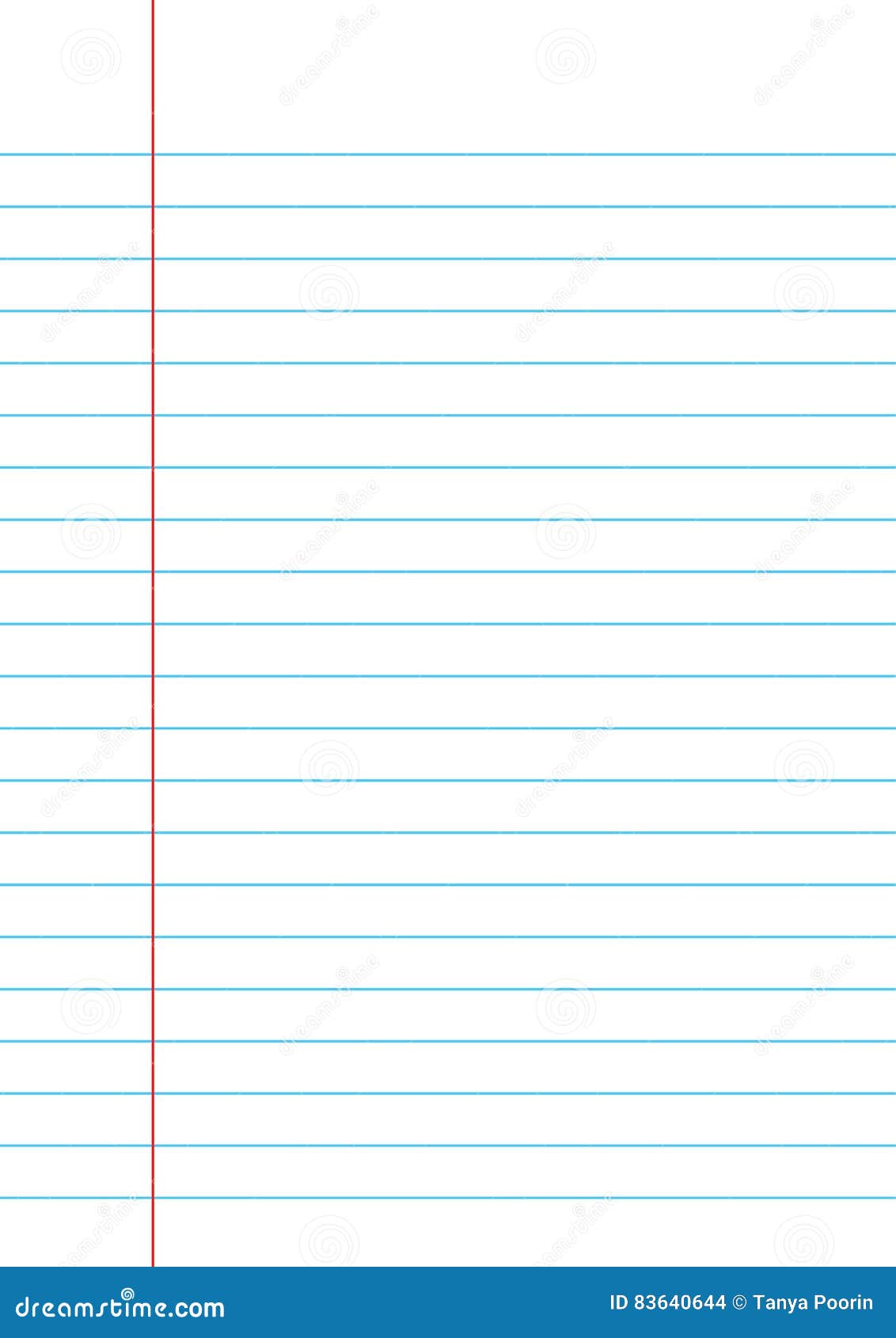 Lined Paper from a Notebook on White Background. Stock Vector ... Lined Paper from a Notebook on White Background. Stock Vector ...