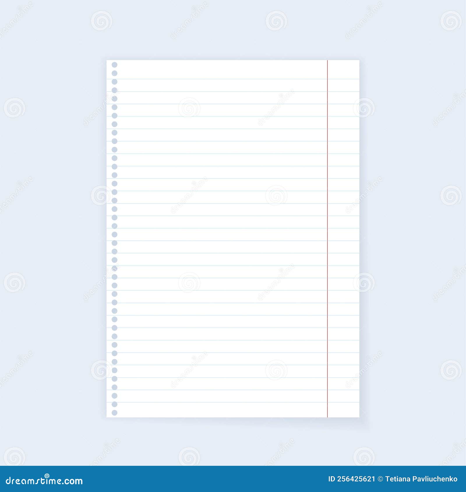 Lined paper sheet stock vector. Illustration of square - 256425621