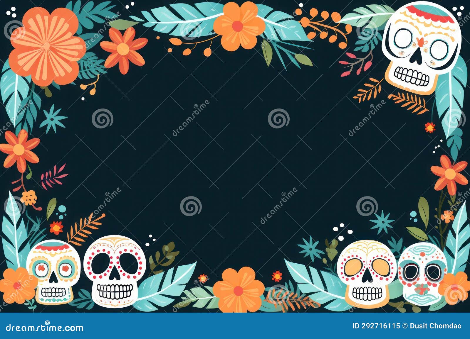 Lined Paper for Writing Day of the Dead Theme. Generative AI Stock ...